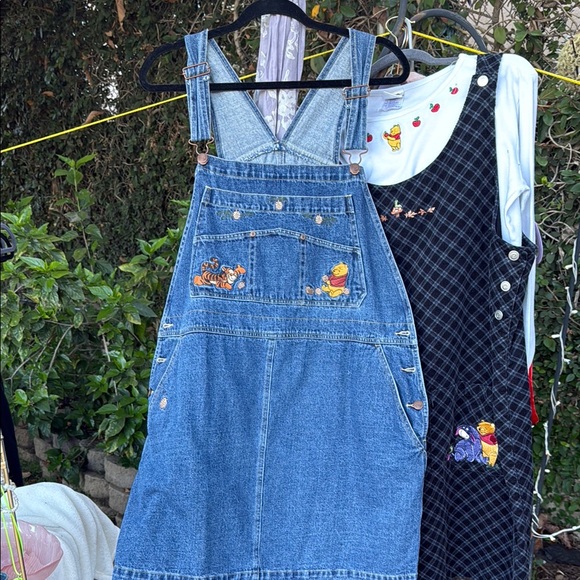 Disney | Dresses | Disney Denim Womens Overalls With Embroidered Winnie ...